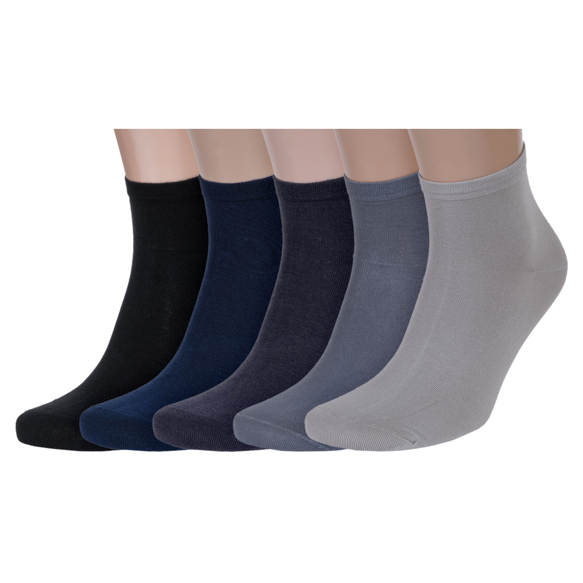 Комплект носков мужских Rusocks 5-М-238 черных; серых; синих; бежевых 25-27