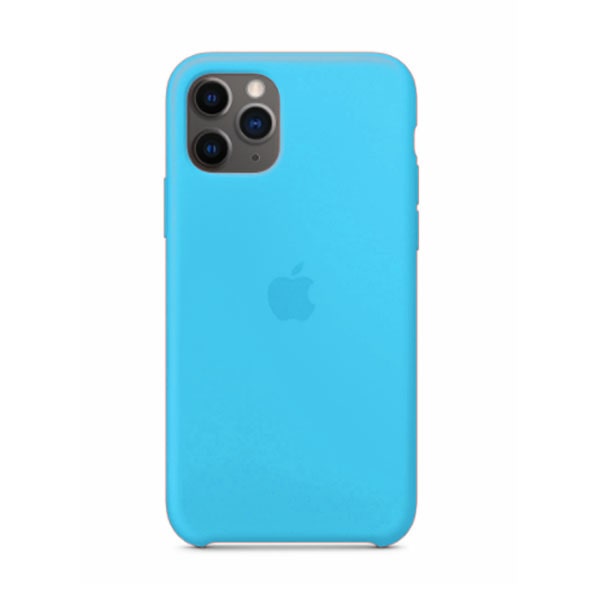 Чехол для iPhone 11 Pro Silicon Сase APL WS с логотипом Голубой