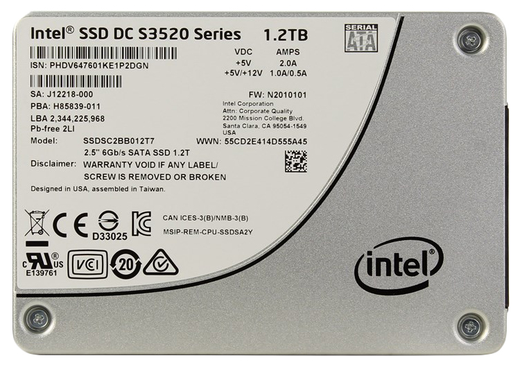SSD накопитель Intel DC S3520 2.5" 1,2 ТБ (SSDSC2BB012T701)