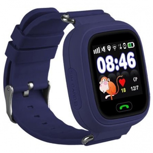 Детские смарт-часы Smart Baby Watch Q90 с телефоном и GPS трекером Dark Blue/Blue
