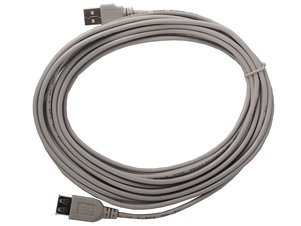 Кабель Gembird USB A-USB A, M-F 4,5м Grey (CC-USB2-AMAF-15)
