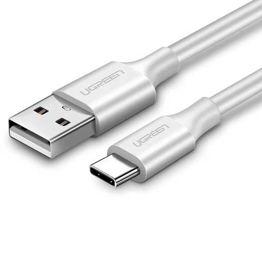 Кабель uGreen US287 (60121) USB-A 2.0 to USB-C Cable Nickel Plating 1м белый