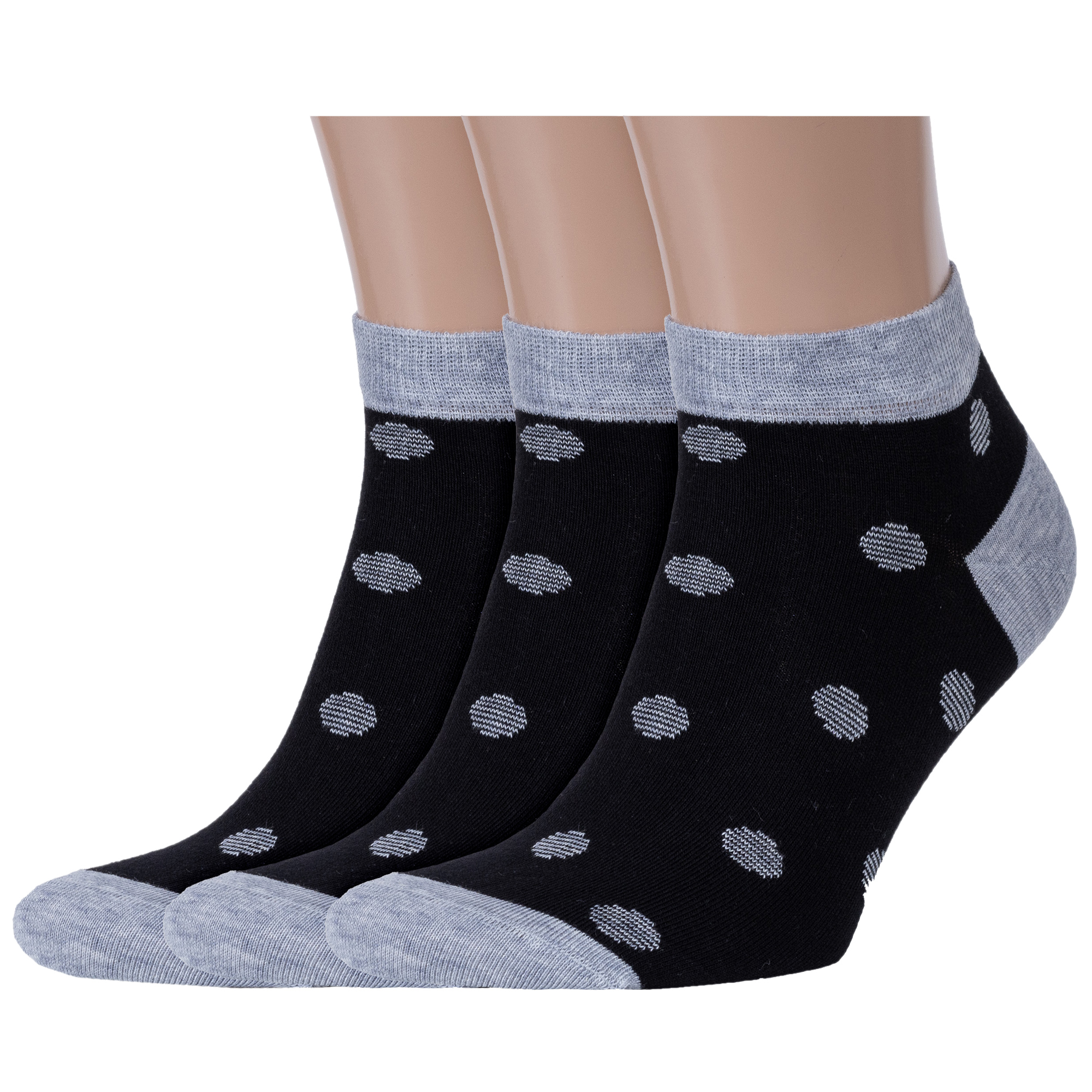 Комплект носков мужских Rusocks 3-М3-23739 черных; серых 27-29