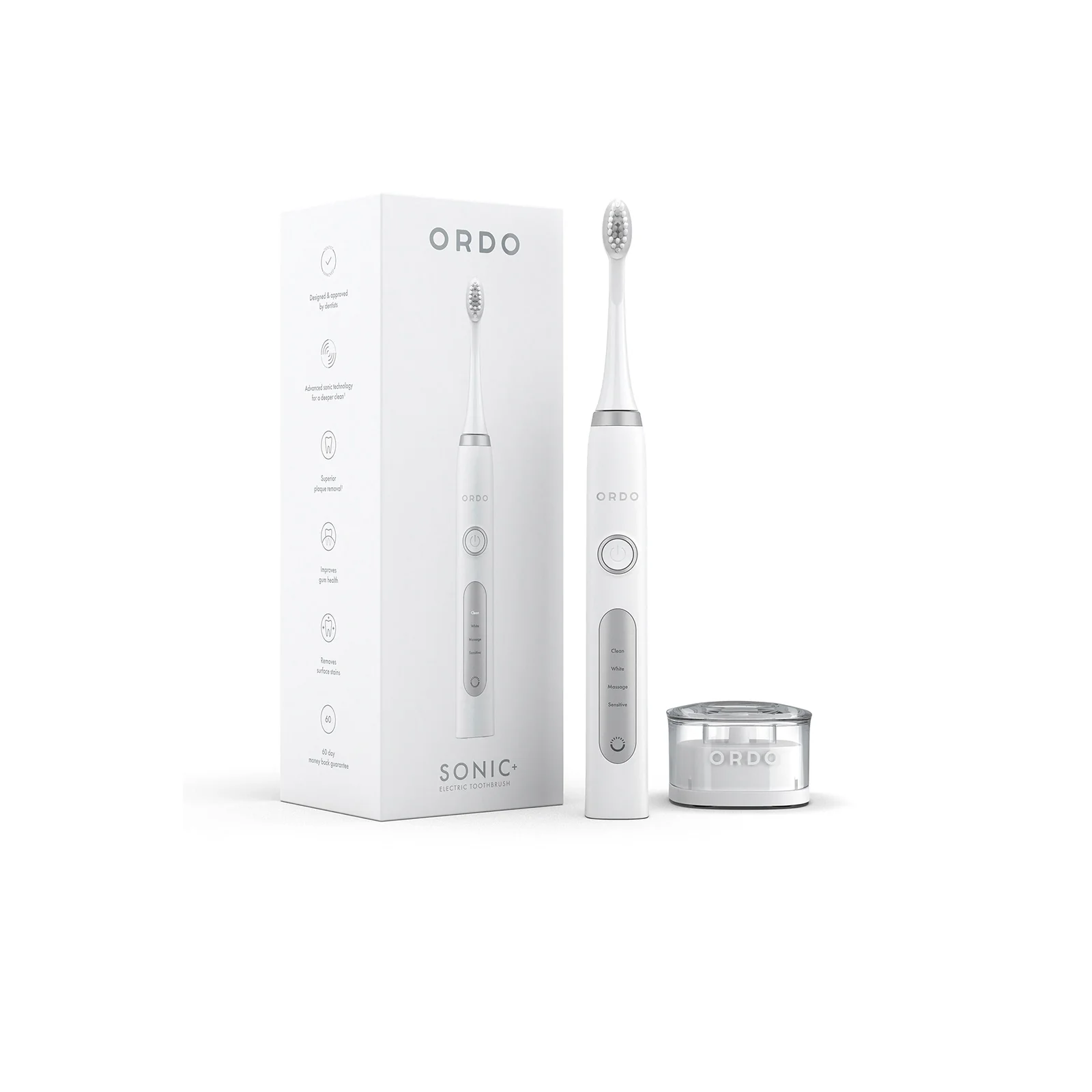 Электрическая зубная щетка ORDO Sonic+ White/Silver белый, серебристый