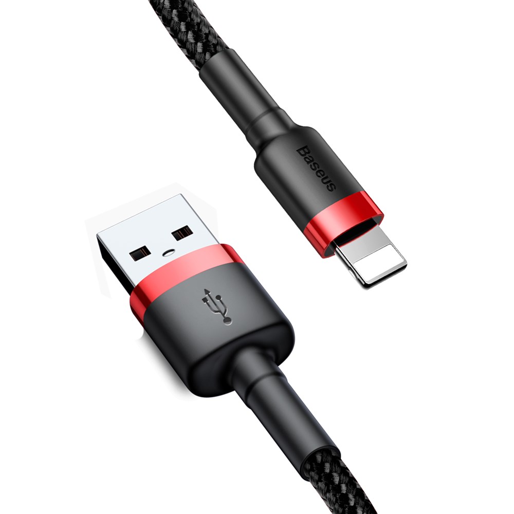 Кабель Baseus Cafule USB - Lightning 2A 3м Black/Red (CALKLF-R91)