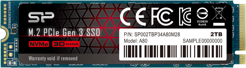 SSD накопитель Silicon Power P34A80 M.2 2280 2 ТБ (SP002TBP34A80M28)