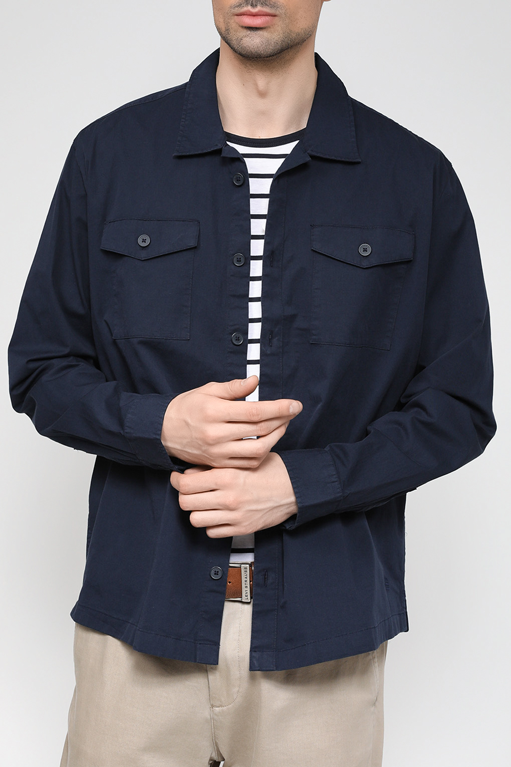 Рубашка мужская Esprit Casual 013EE2F302 синяя L