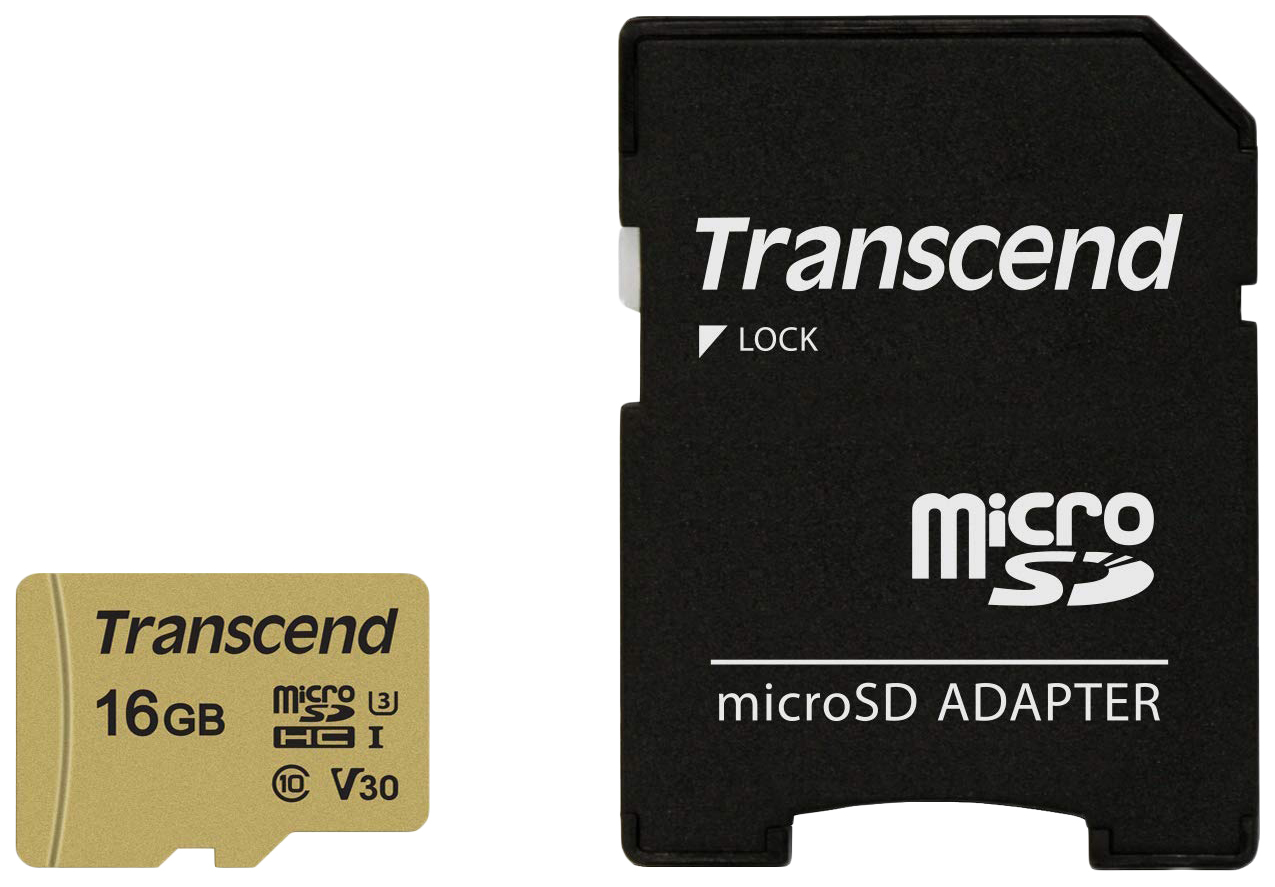 Карта памяти Transcend Micro SD 500S TS16GUSD500S 16GB