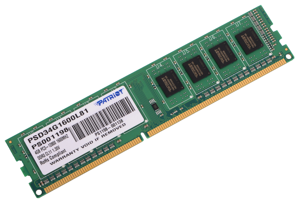 Оперативная память Patriot 4Gb DDR-III 1600MHz (PSD34G1600L81)