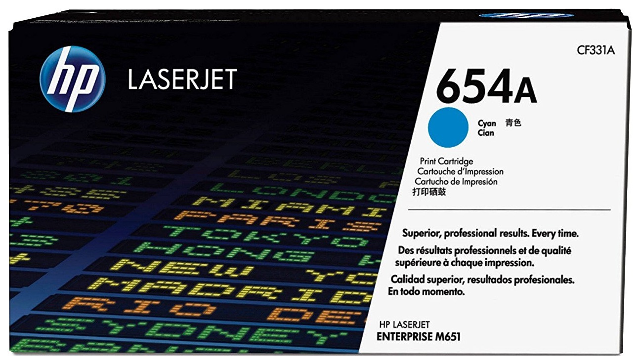 Картридж для лазерного принтера HP 654A (CF331A) голубой, оригинал