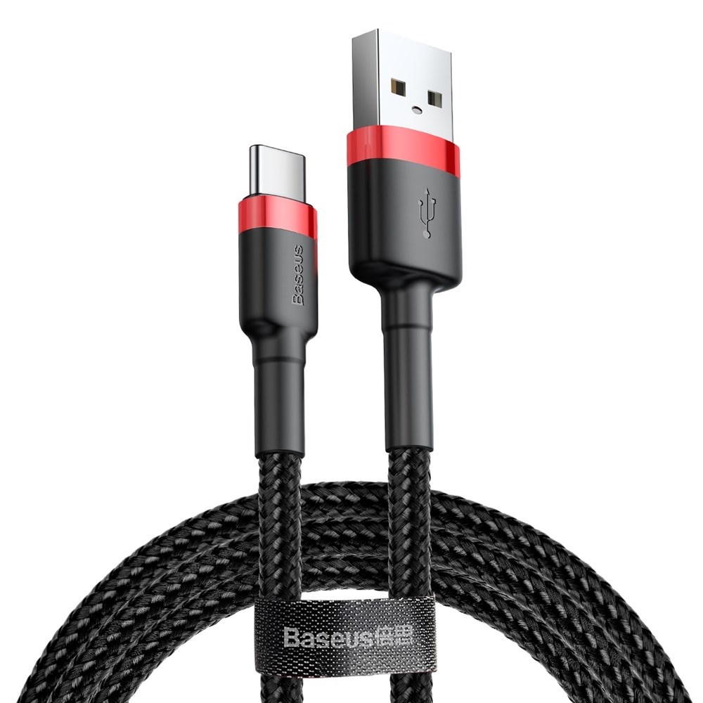 Кабель Baseus Cafule USB - Type-C 2А 3м Black/Red (CATKLF-U91)