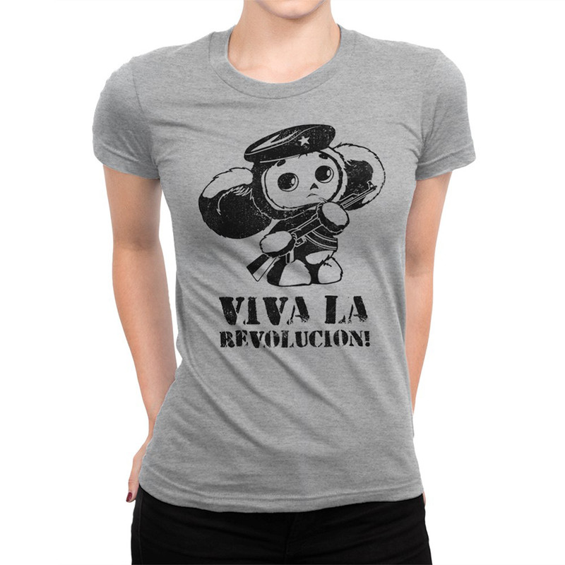 Футболка женская DreamShirts Studio Viva La Revolucion Чебурашка 1 серая XS