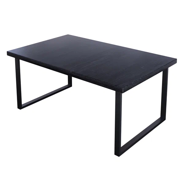 Журнальный стол Solarius Loft металл-дерево 100х60х50, цвет черного оникса, черные ножки
