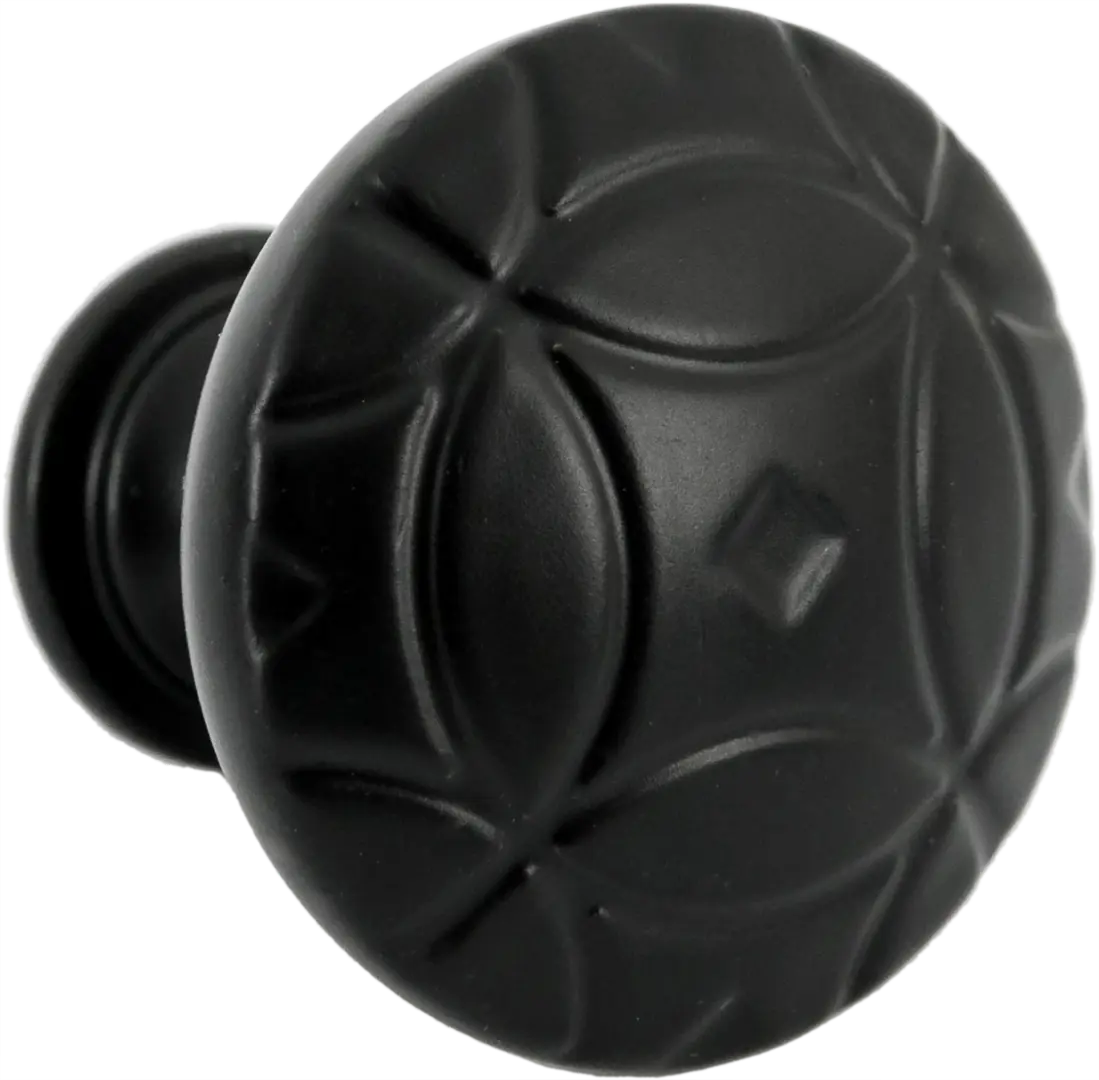 Ручка-кнопка мебельная RK-103, цвет матовый черный