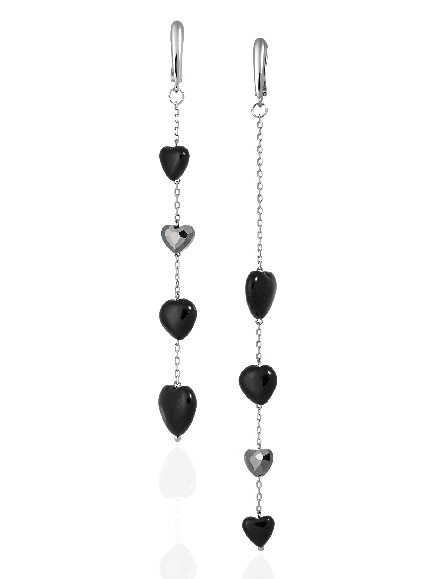 Серьги подвески из бижутерного сплава L'attrice 54621442, агат/Swarovski
