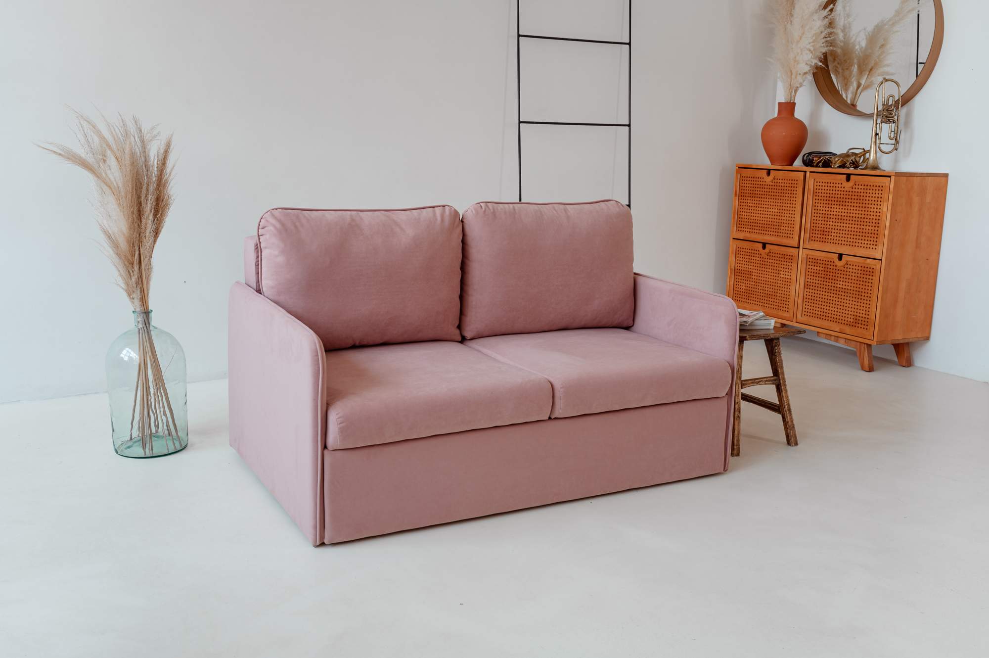 Диван-кровать BRENDOSS 800 розовый велюр