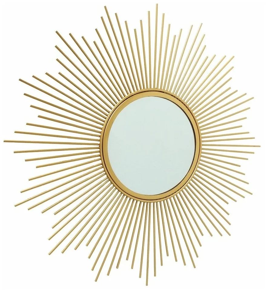 Настенное зеркало СОЛНЫШКО ЛУЧИСТОЕ золотое, 50 см