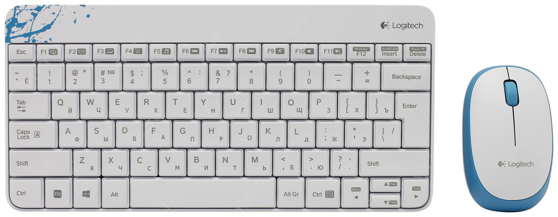 Комплект клавиатура и мышь Logitech MK240 Wireless Combo White (920-005791)