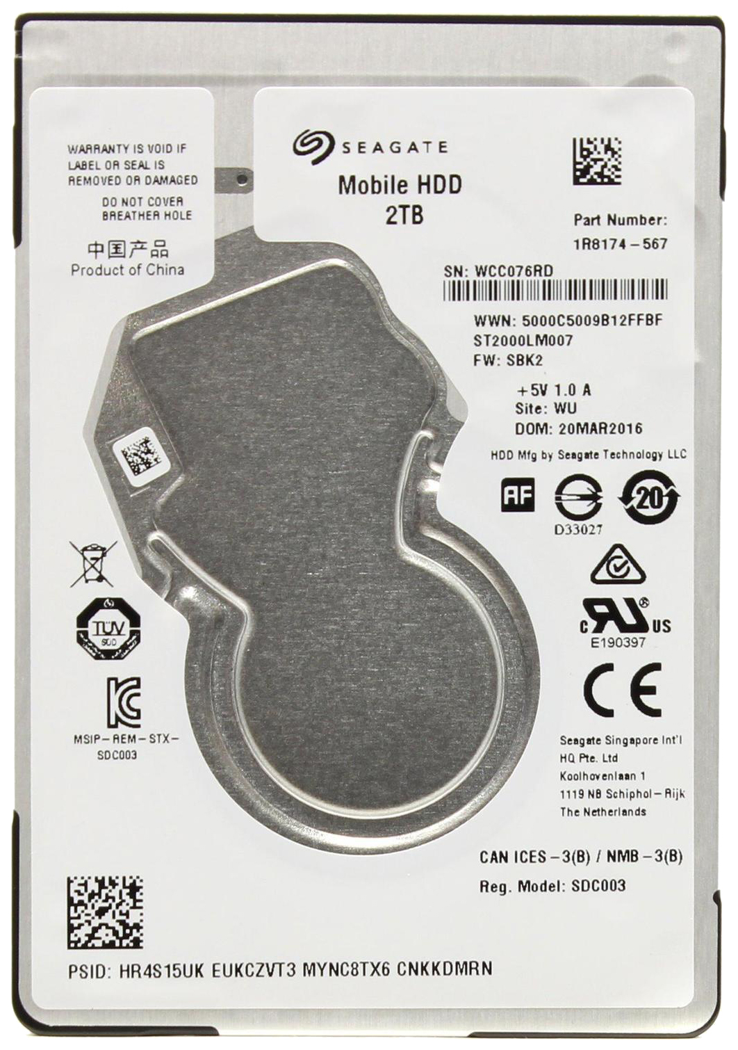 Жесткий диск Seagate Mobile HDD 2ТБ (ST2000LM007)