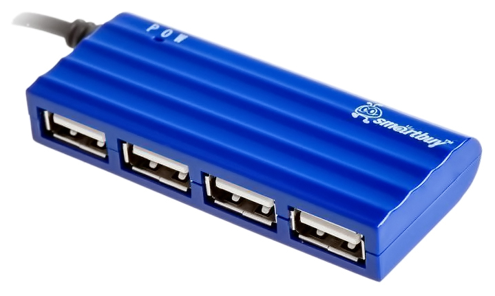 Разветвитель для компьютера Smartbuy 6810 4 порта Af*2,0, blue