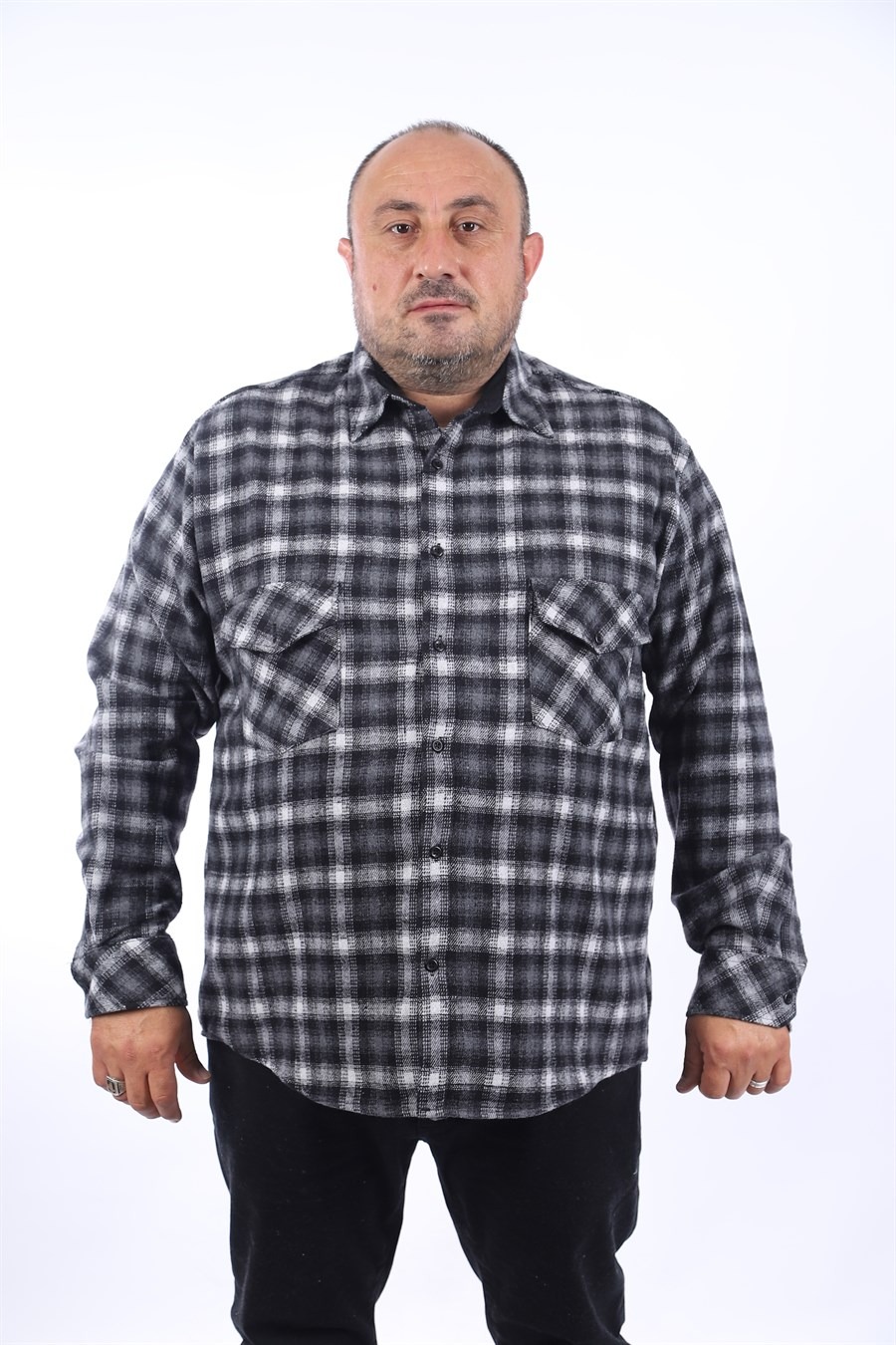 Рубашка мужская MocGrande 22217117 черная 8XL