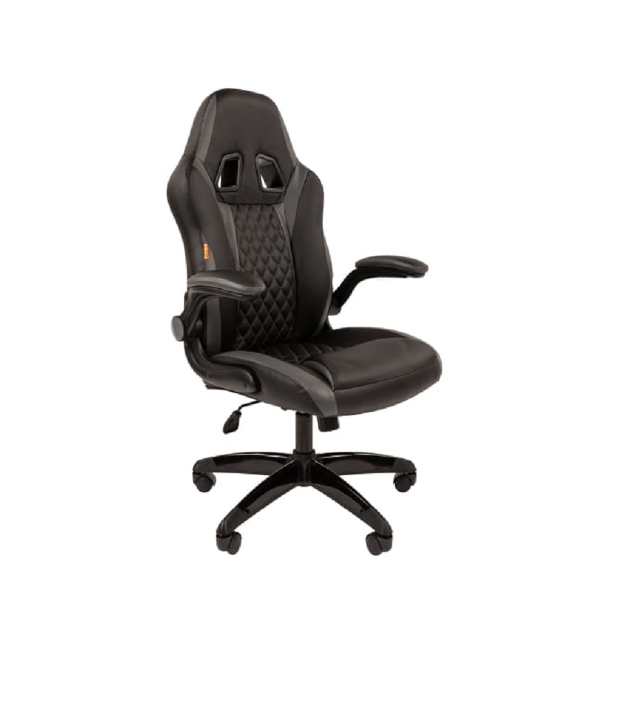 Кресло компьютерное игровое CHAIRMAN Game 15, 1113927, черный/серый
