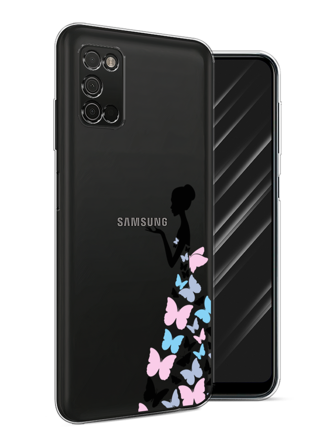 Чехол Awog на Samsung Galaxy A03S / Самсунг A03S "Платье из бабочек"