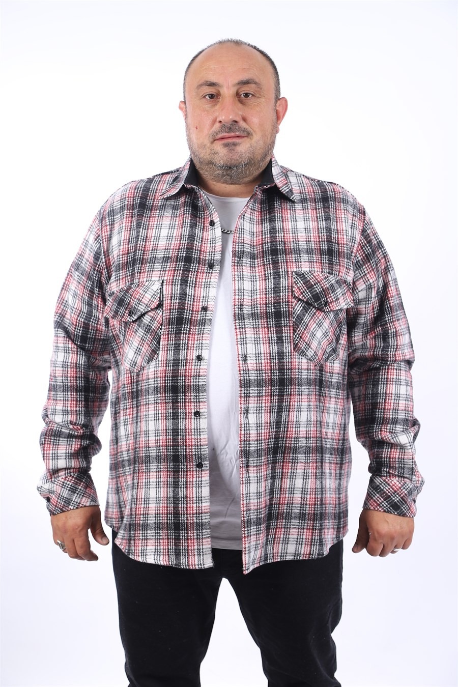 Рубашка мужская MocGrande 222151516 черная 9XL