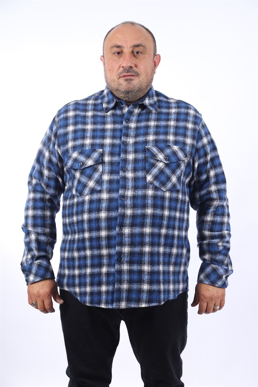 Рубашка мужская MocGrande 22217117 голубая 5XL