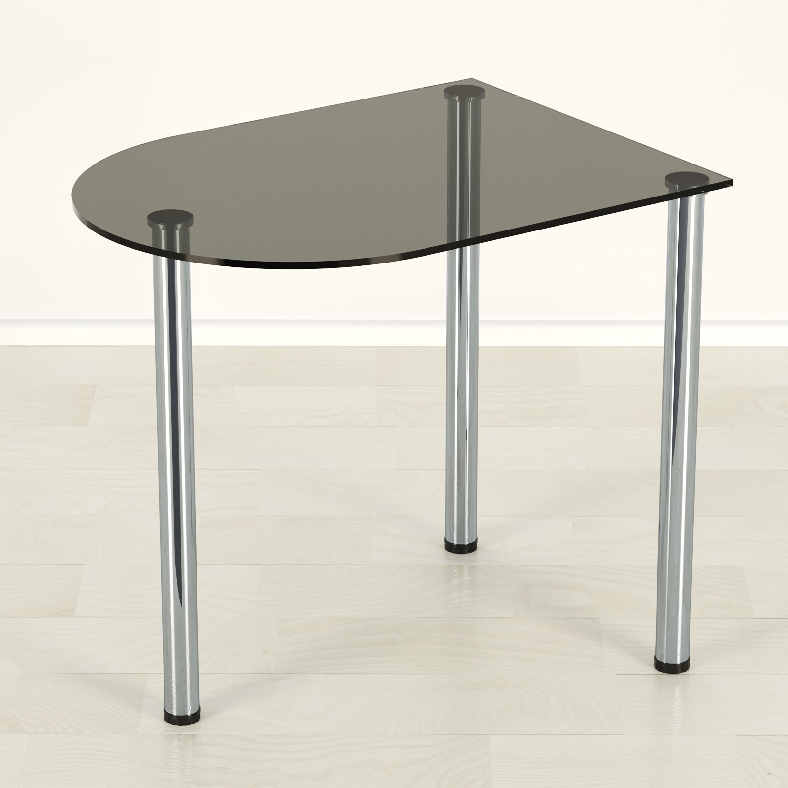 Стеклянный стол Mebel Apartment Эдель 30-3 серый/хром 900х600