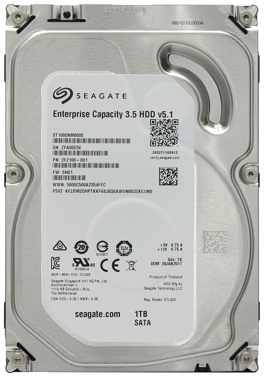 Жесткий диск Seagate Enterprise Capacity 1ТБ (ST1000NM0008)