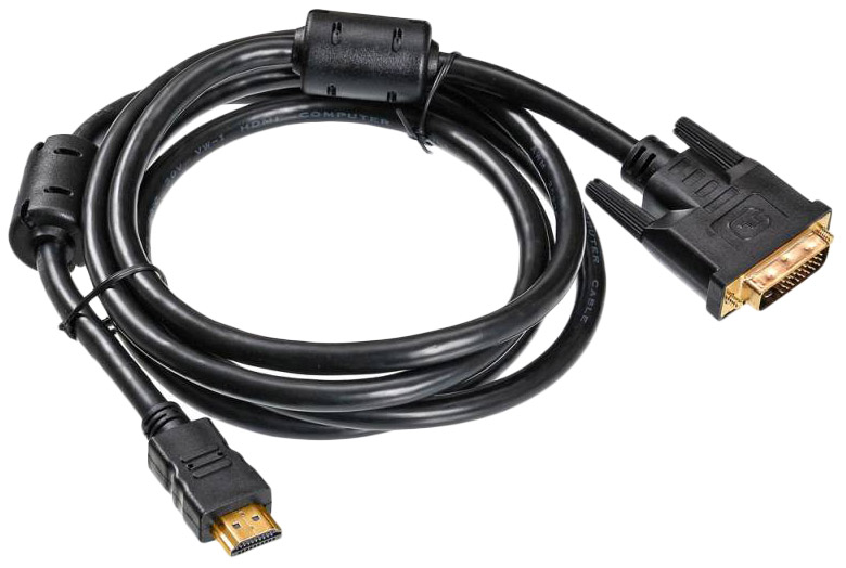 Кабель BURO HDMI-DVI, M-M 1,8м Black