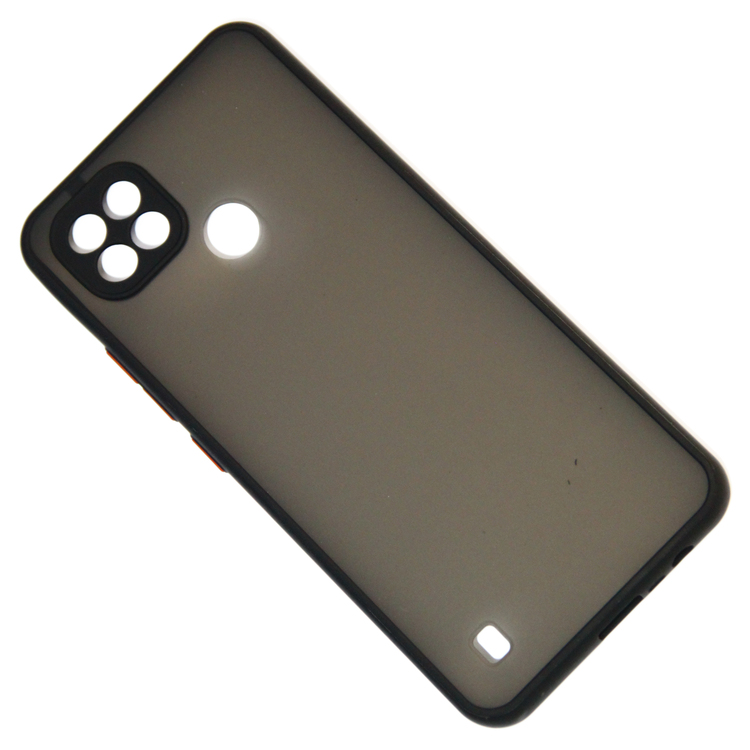 Чехол Realme C21 (RMX3201) пластиковый с окантовкой <черный>