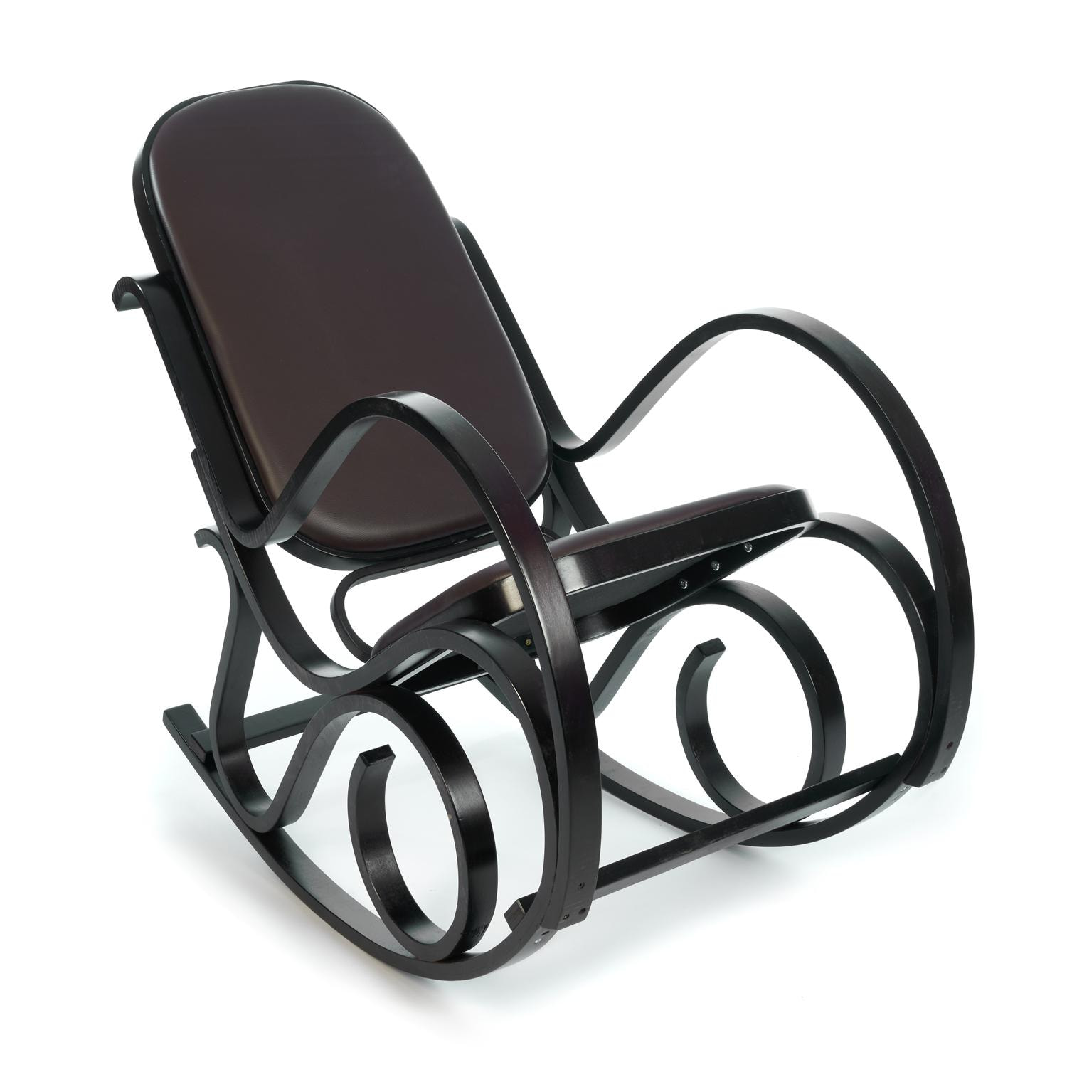 Кресло-качалка Tetchair mod. AX3002-2, wenge #9/eco-leather dark brown
