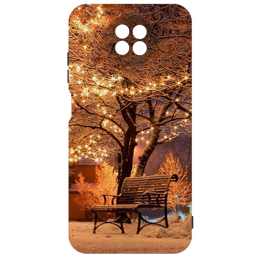 Чехол-накладка Krutoff Софт Кейс Зимний парк для Xiaomi Redmi Note 9T черный