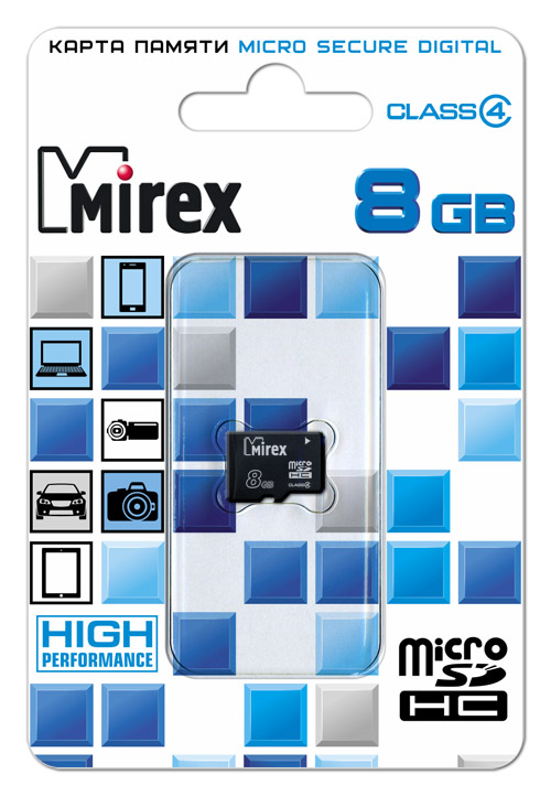 Карта памяти MIREX Micro SDHC 8GB