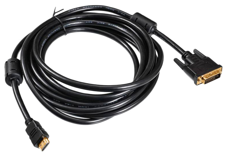 Кабель BURO HDMI-DVI, M-M 5м Black