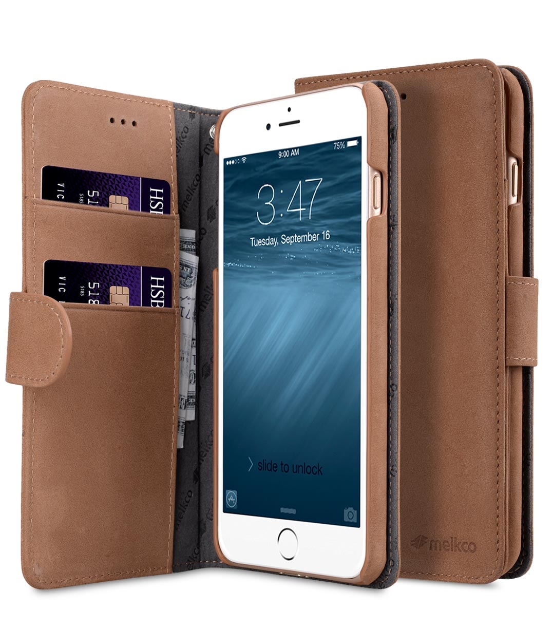 Чехол Melkco для Apple iPhone 7 Plus/8 Plus - Wallet Book Type, Brown