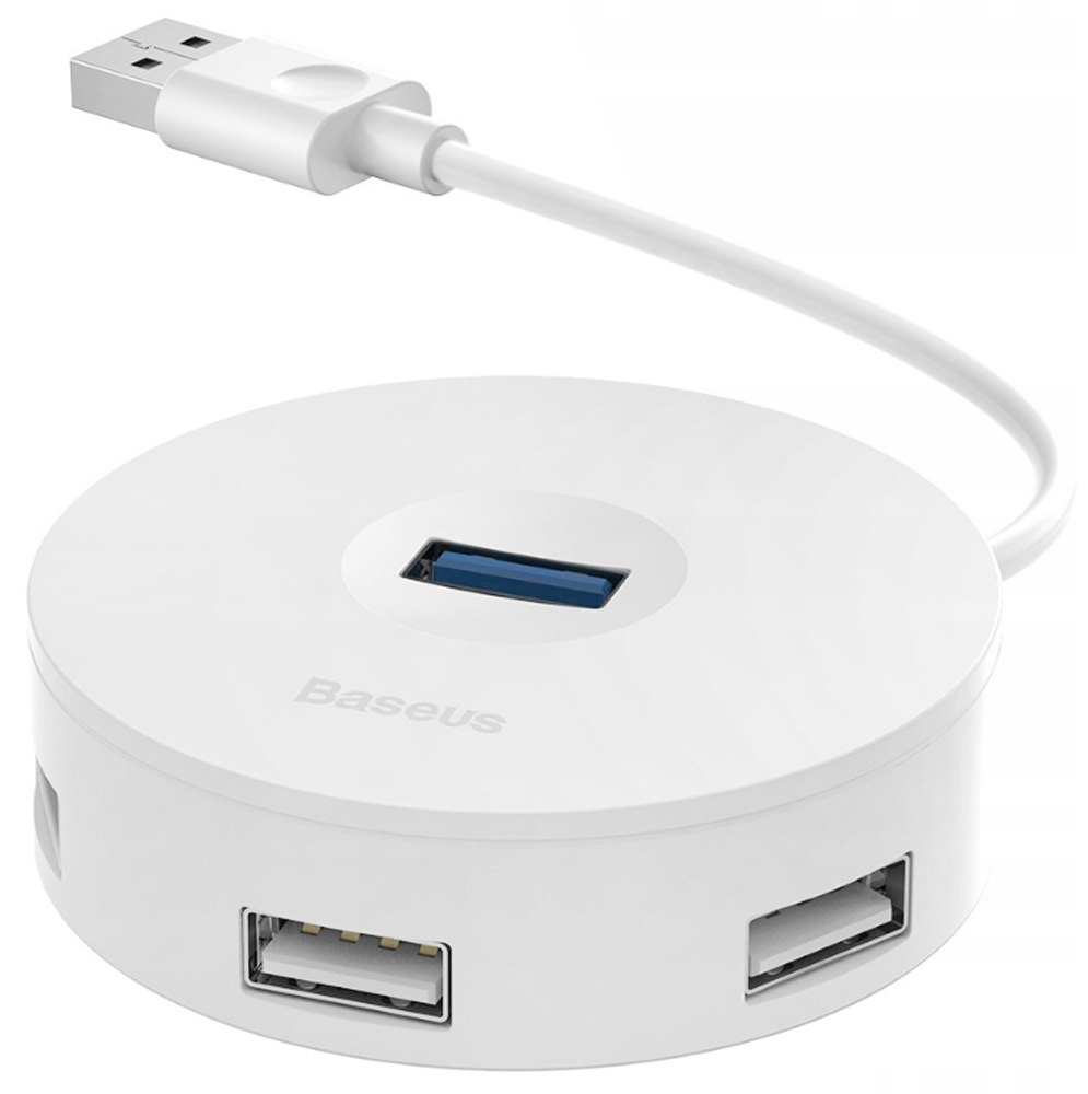 Адаптер Baseus round box USB HUB adapter White