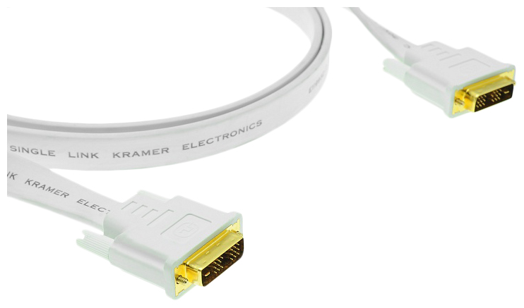 Кабель Kramer C-DM/DM/FLAT(W)3 DVI-DVI вилка-розетка 0.9м