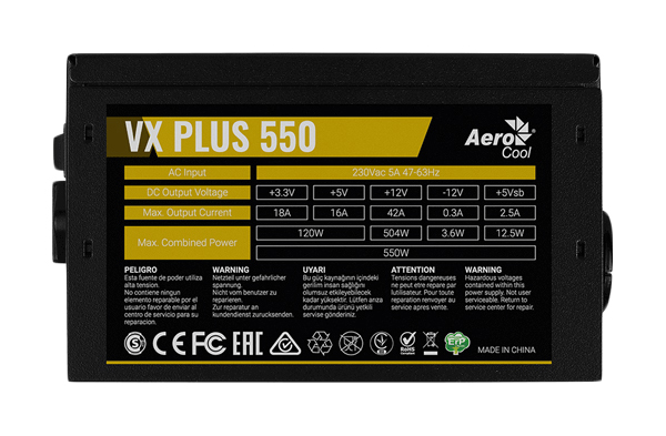 Блок питания AeroCool VX-550 PLUS 550W (VX PLUS 550)