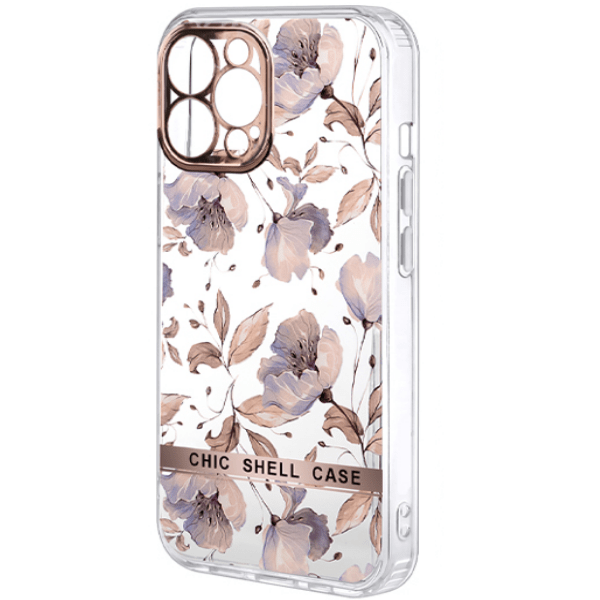 Чехол для iPhone 12 Pro Chic Shell Case, прозрачный с рисунком №12