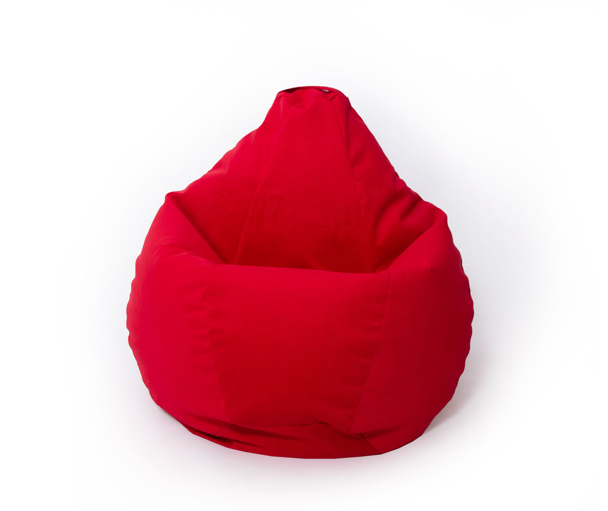 кресло мешок WowPuff ГРУША малая 90см пенополистирол велюр. Красный