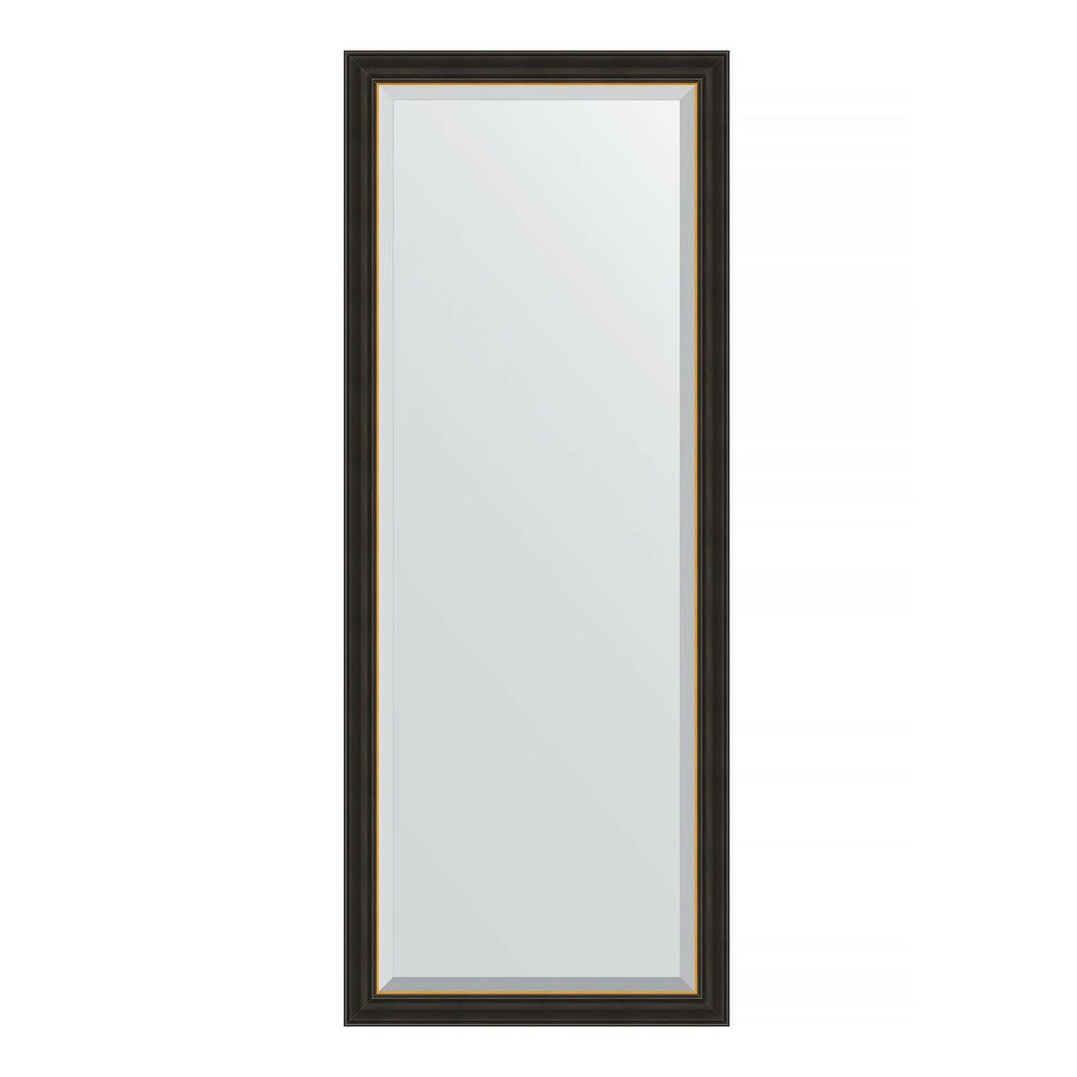 Зеркало интерьерное напольное Evoform с фацетом в багетной раме черное дерево с золотом