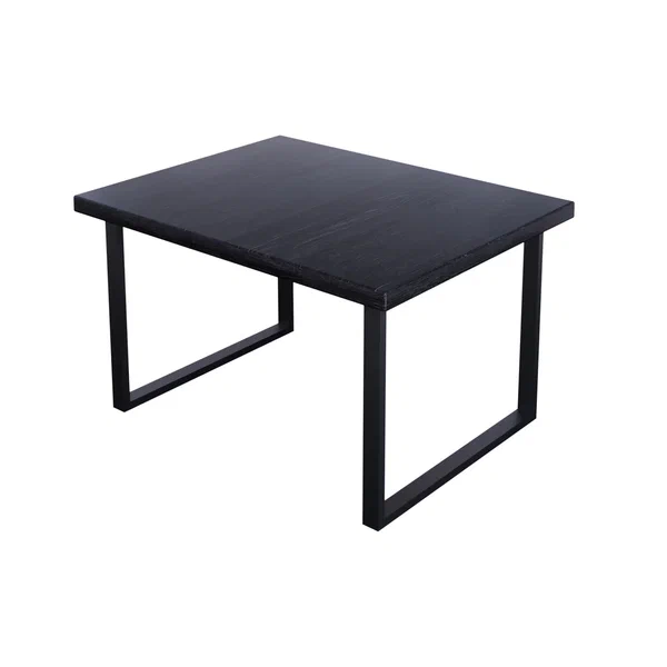 Журнальный стол Solarius Loft металл-дерево 90х80х50, цвет черного оникса, черные ножки