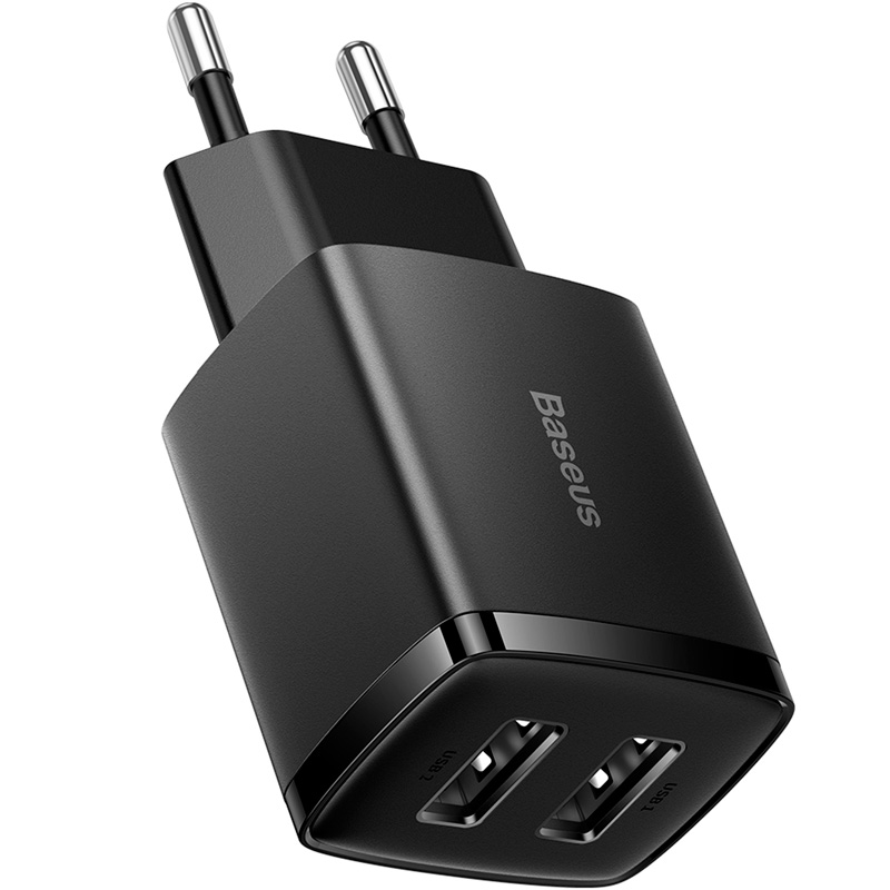 Сетевое зарядное устройство 2xUSB Baseus Compact Charger 2U 10.5W - Черное (CCXJ010201)