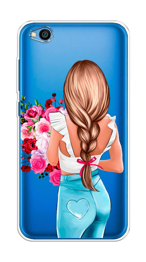 Чехол на Xiaomi Redmi Go "Девушка с цветами"