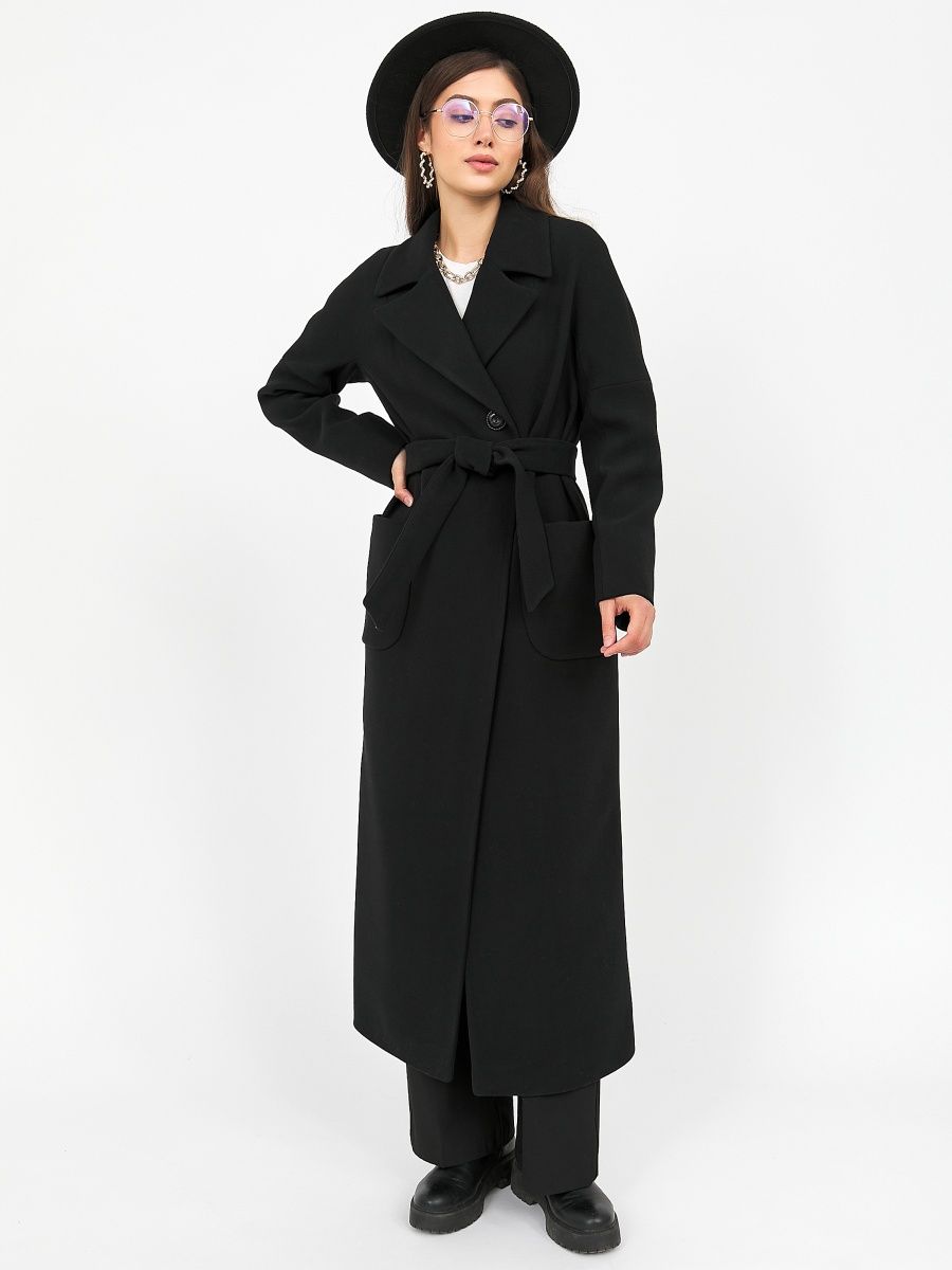 Пальто женское Louren Wilton 1712Д черное 44 RU