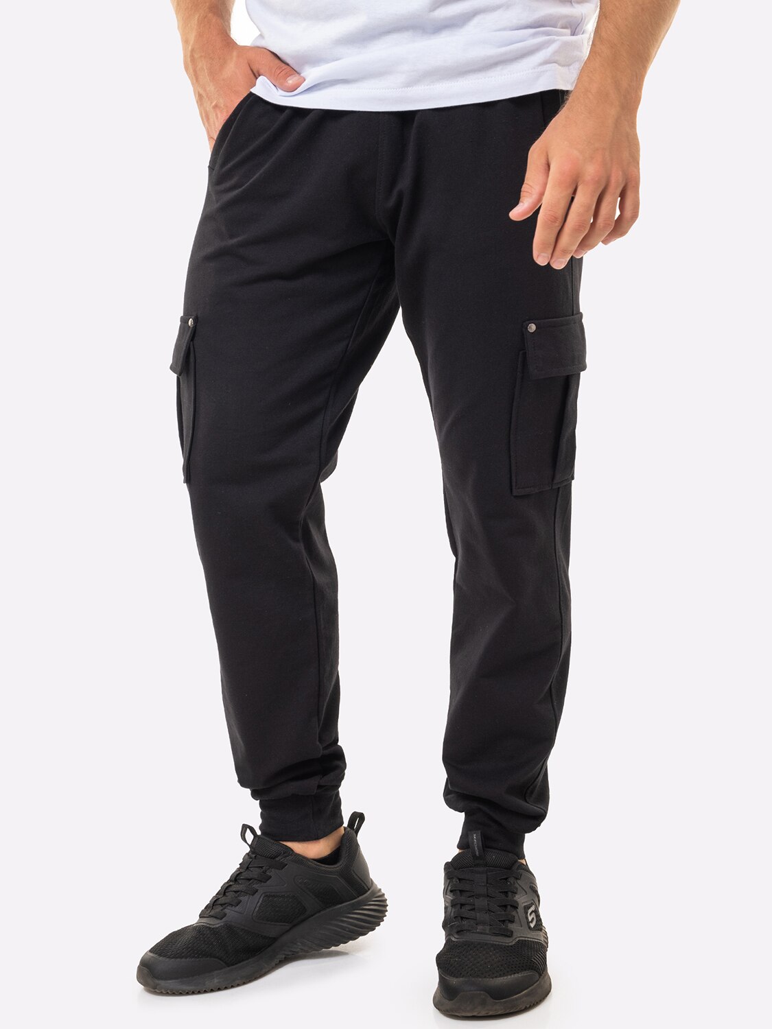 Спортивные брюки мужские HappyFox 9117 черные 58 RU