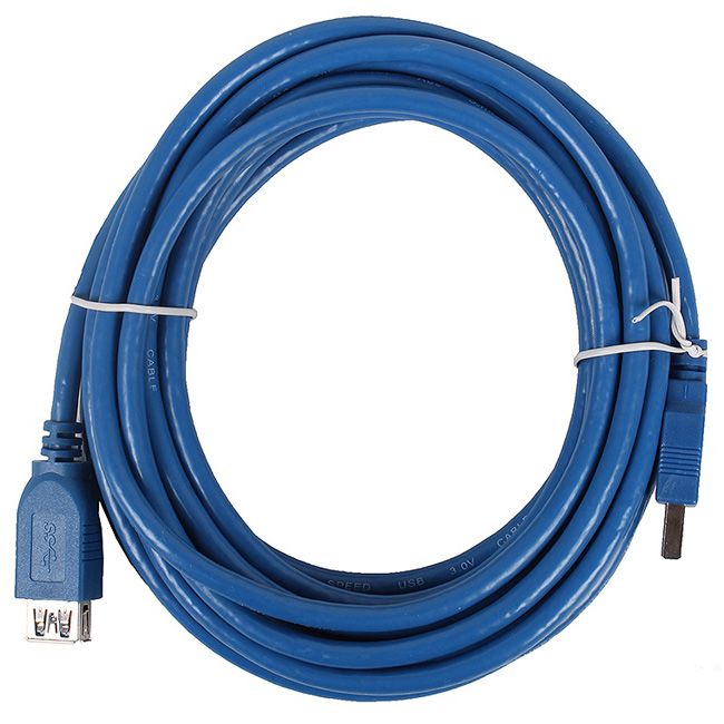 Кабель VCOM USB A-USB A, M-F 5м Blue (VUS7065)